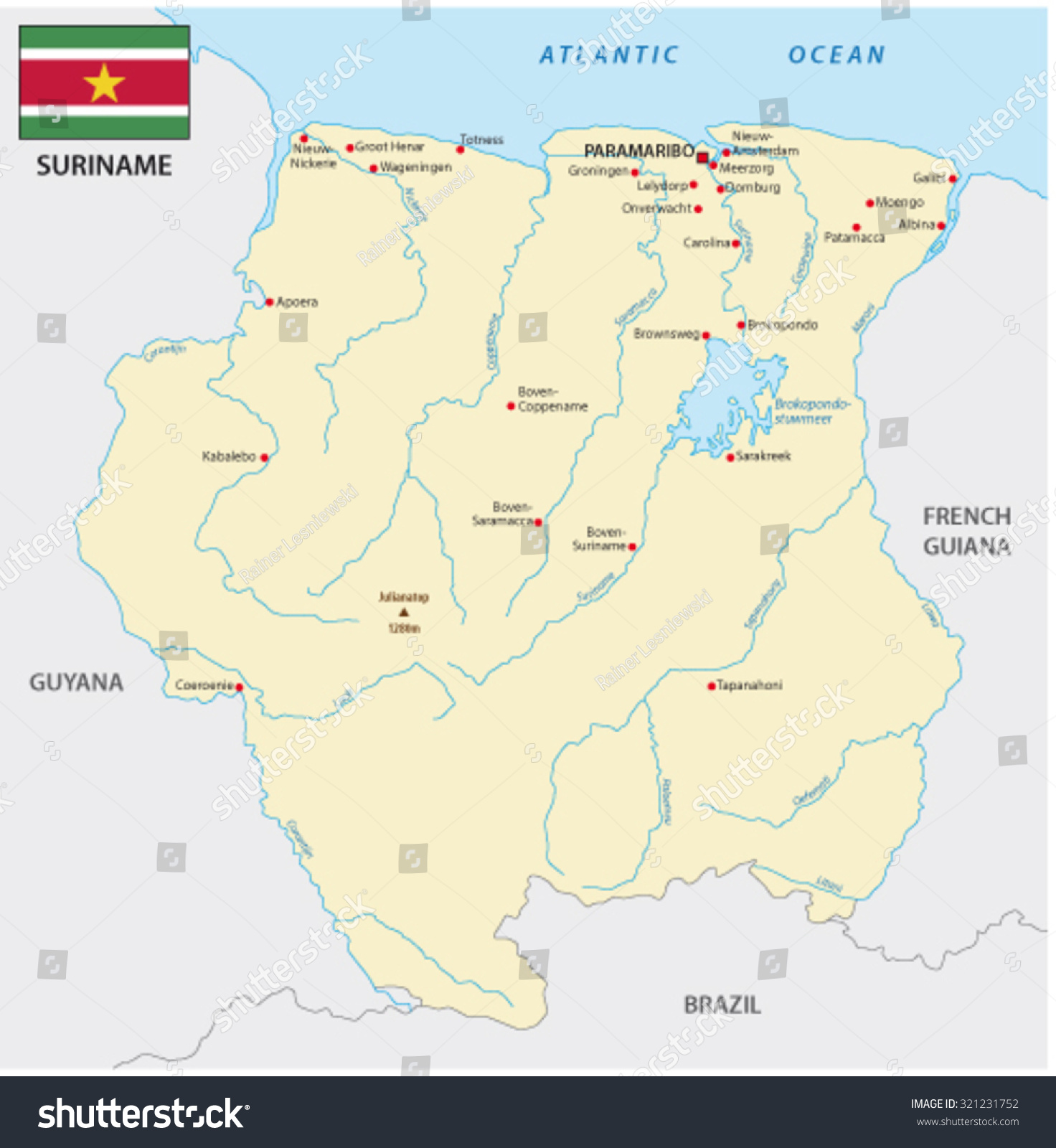 Suriname Map Flag Stock Vector (Royalty Free) 321231752 | Shutterstock