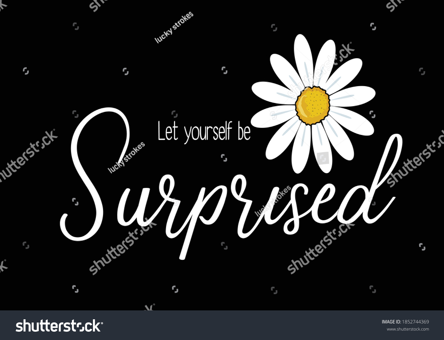 Surprise Vector Daisy Drawn Stock Vector (Royalty Free) 1852744369