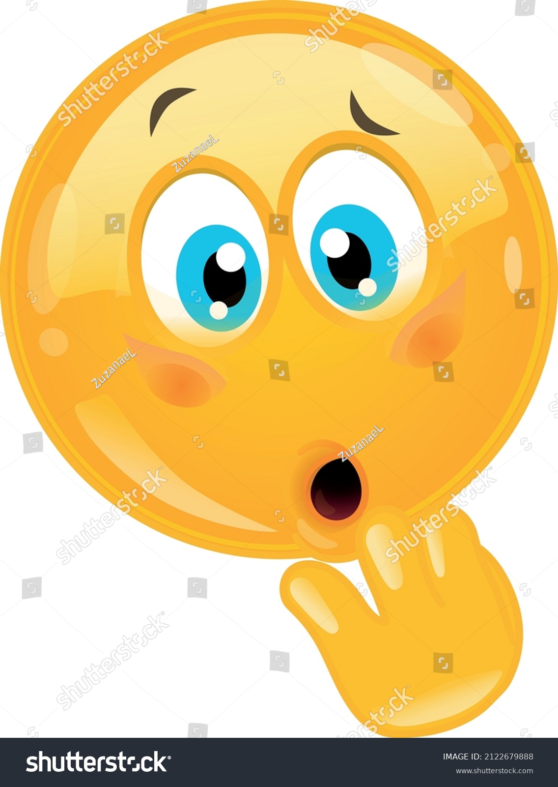 Surprised Cute Emoji Vector Image Stock Vector (Royalty Free) 2122679888