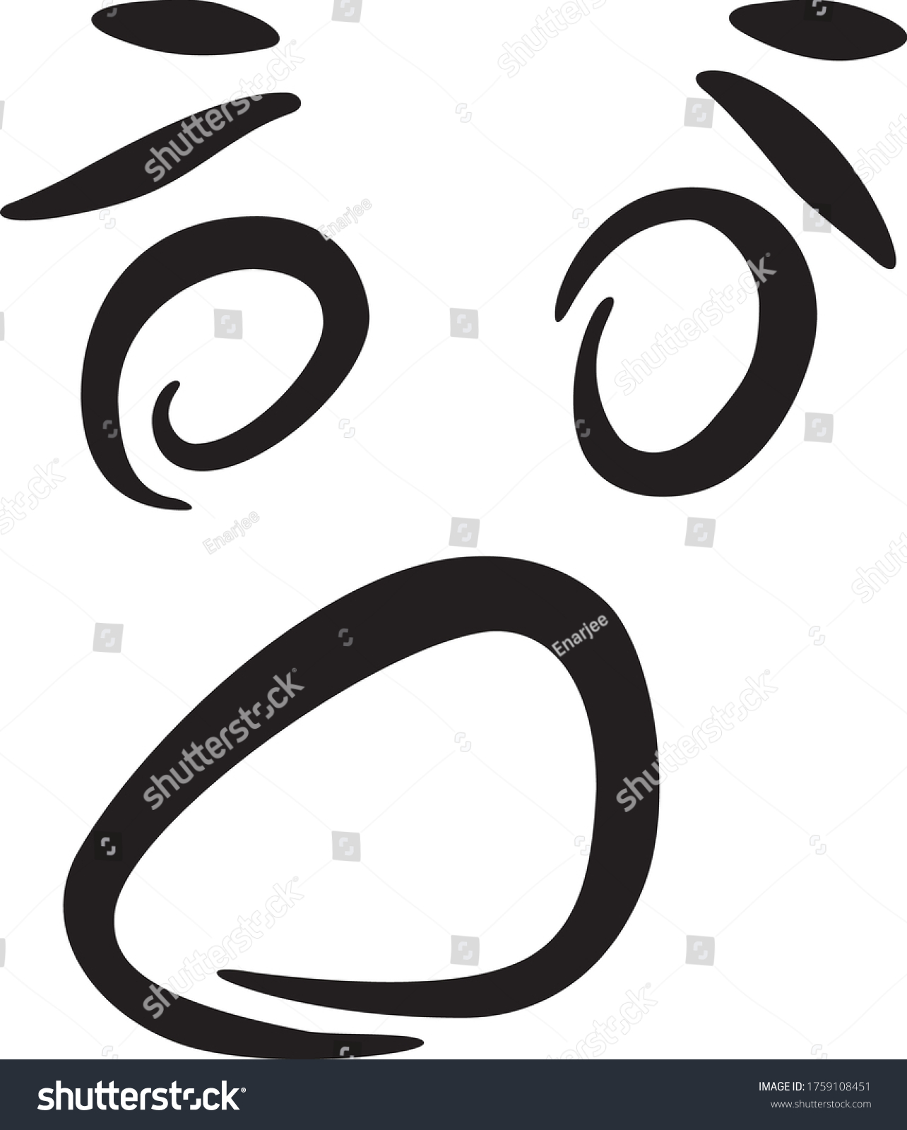 Surprised Face Image Print Stock Vector (Royalty Free) 1759108451 ...