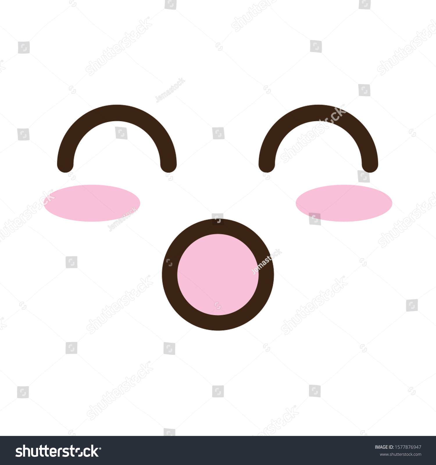 Surprised Face Kawaii Comic Character Vector Stock Vector (Royalty Free ...
