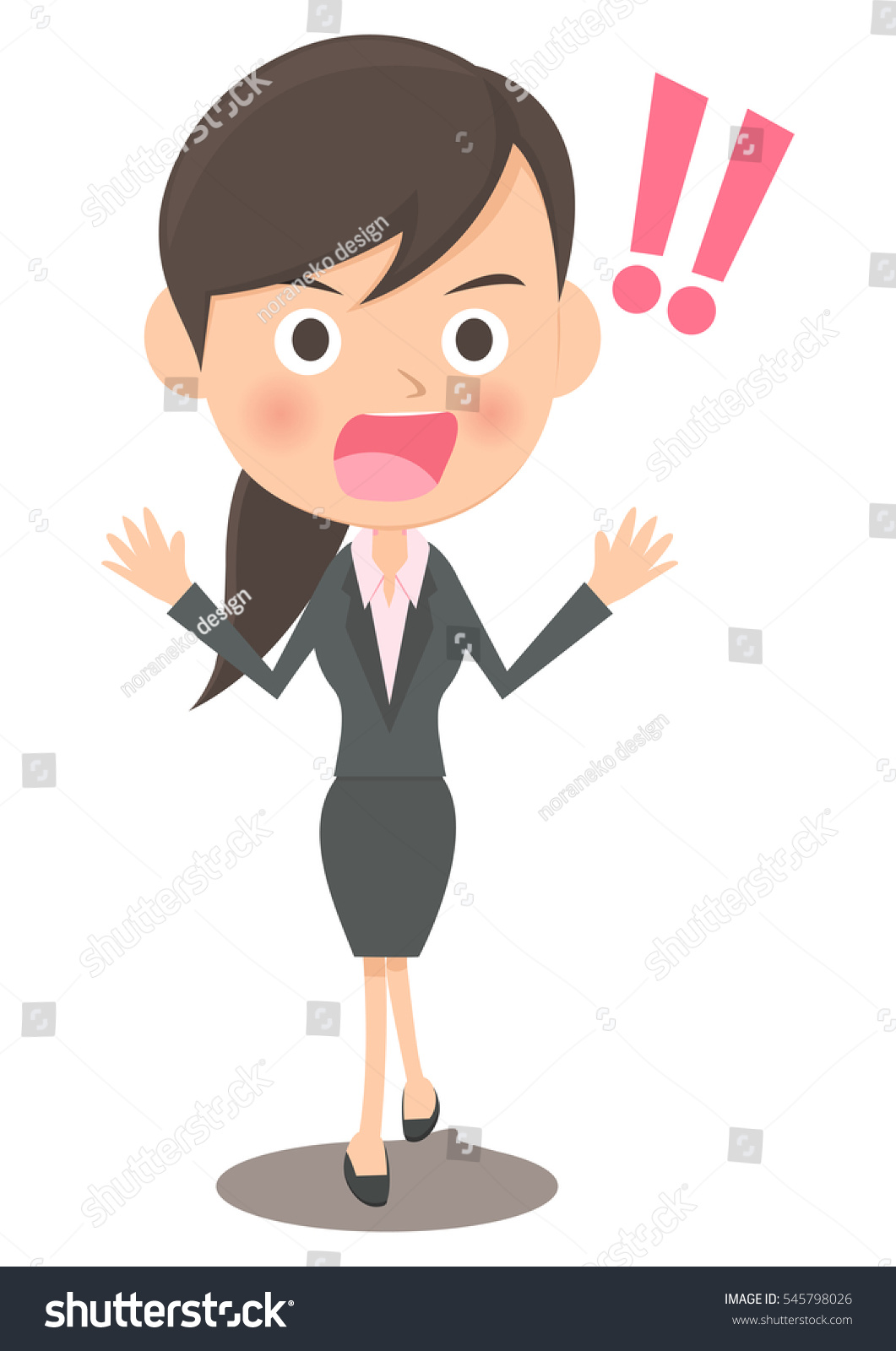 Surprised Female Office Worker Stock Vector (Royalty Free) 545798026 ...
