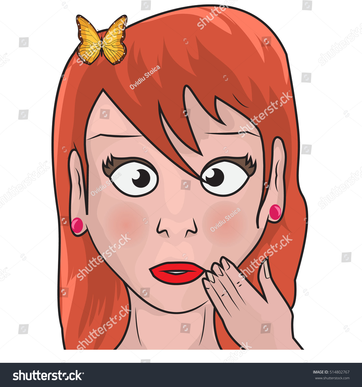 Surprised Girl Oops Emotion Editable Eps : image vectorielle de stock ...
