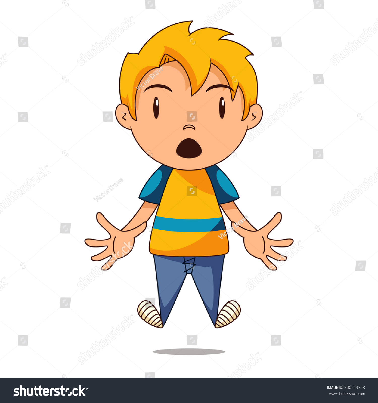 Surprised Kid Vector Illustration Stock Vector (Royalty Free) 300543758