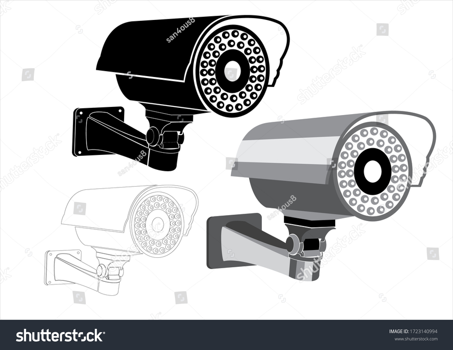 Surveillance Camera Vector Image: เวกเตอร์สต็อก (ปลอดค่าลิขสิทธิ์ ...