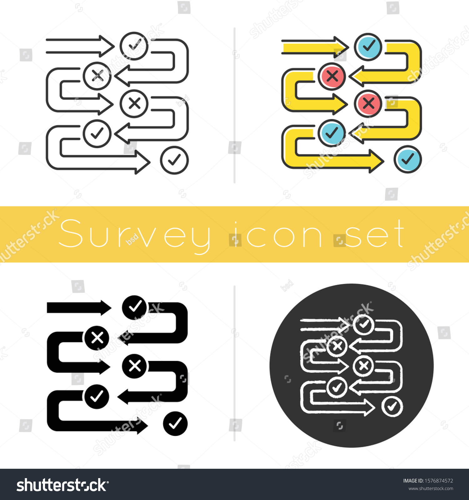 Survey Process Icon Progress Stages Structure: vector de stock (libre ...