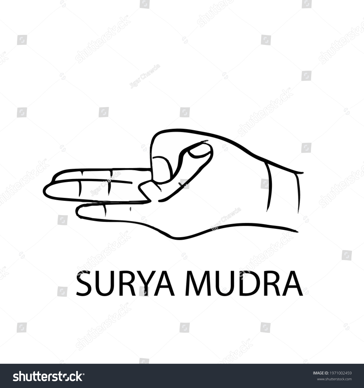 Surya Mudra Vector Illustration Design Stock Vector (Royalty Free ...