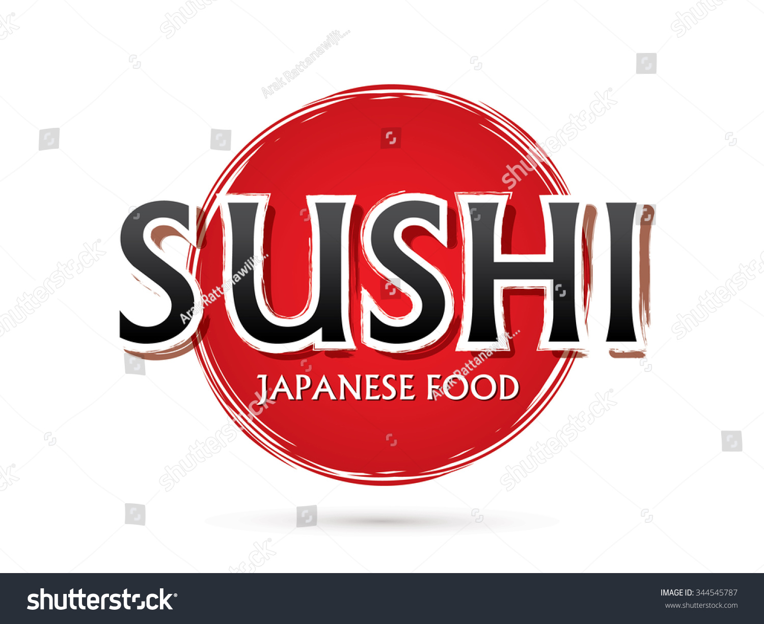 Sushi Font Text Graphic Vector Stock Vector (Royalty Free) 344545787 ...