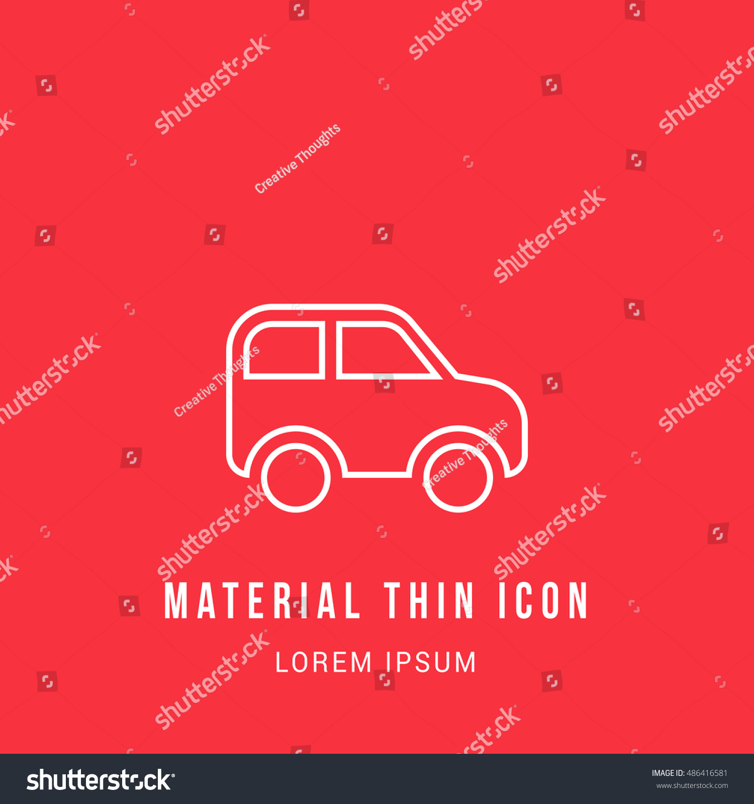 Suv Bright Red Material Designed Line Stock Vector (Royalty Free ...