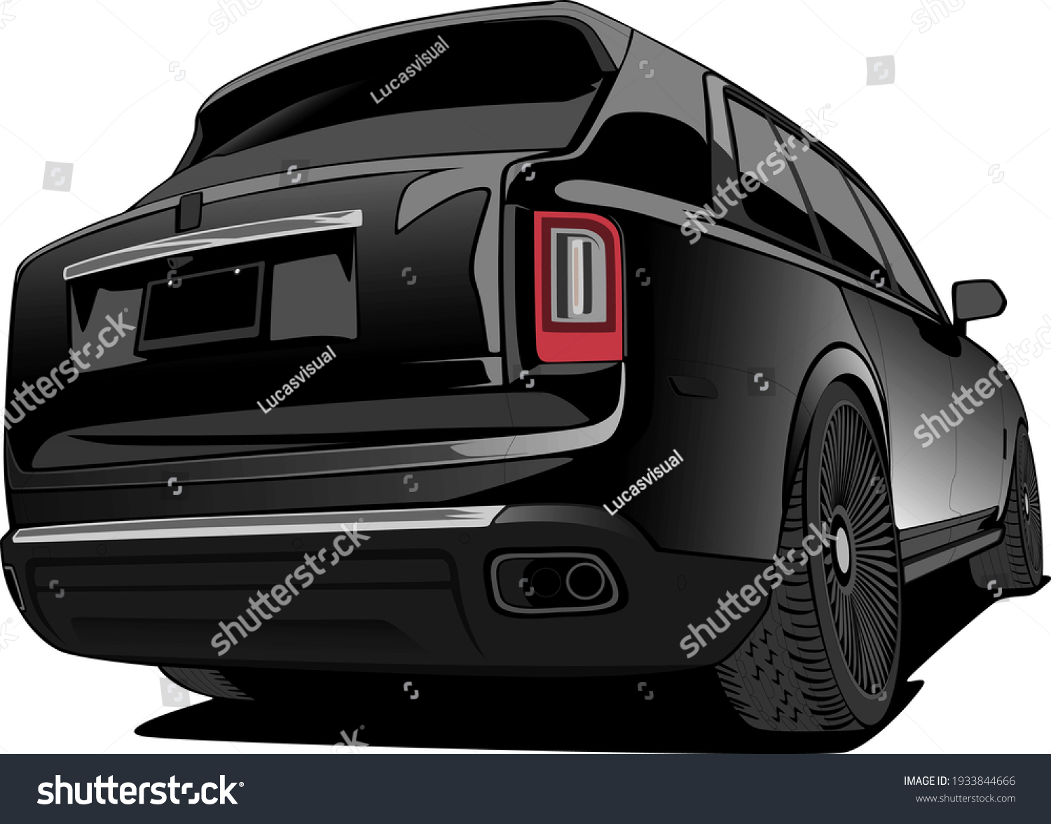 Suv Car Back Side Vector Illustration Stock Vector (Royalty Free ...