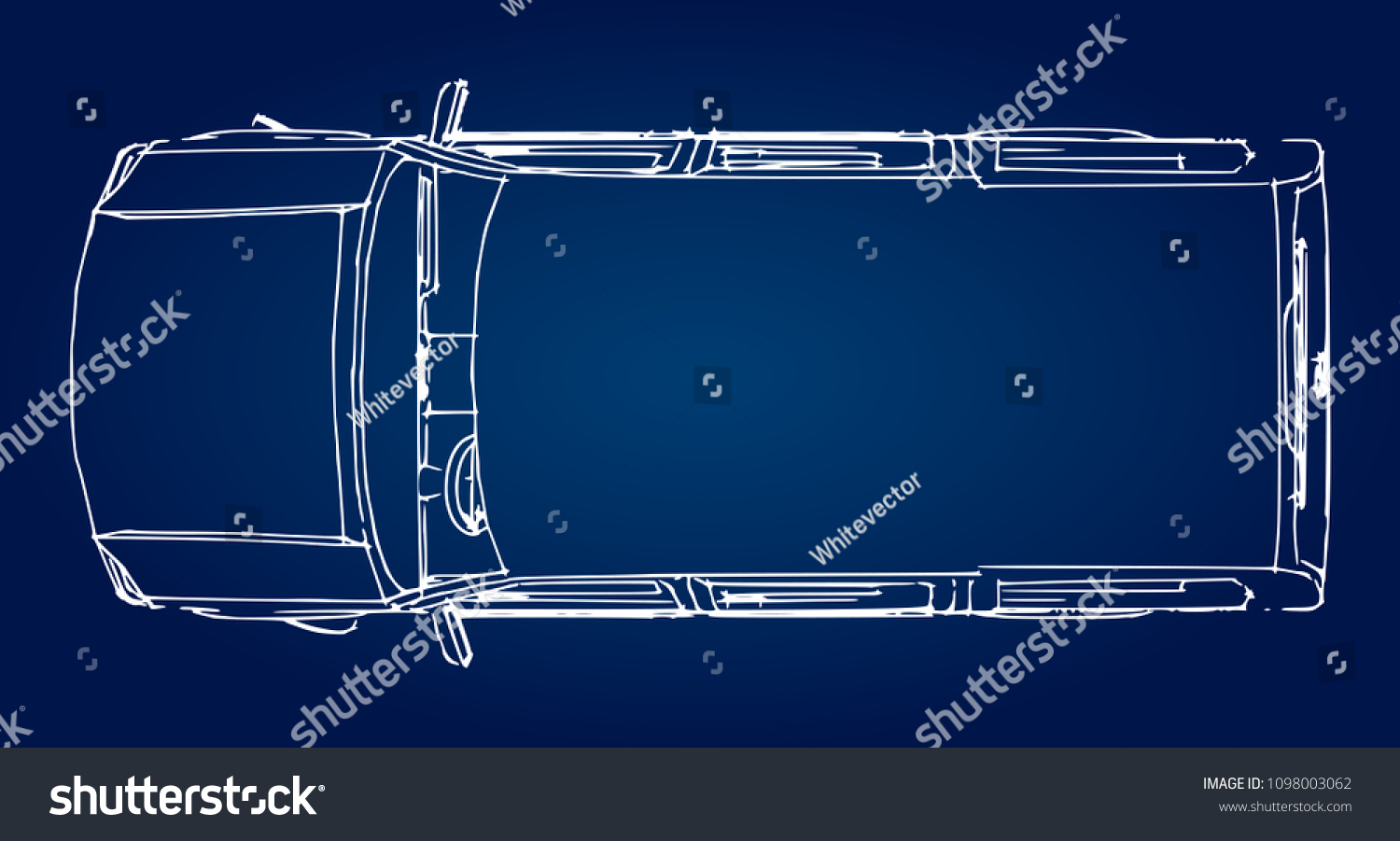 Suv Car Outline Drawing Stock Vector (Royalty Free) 1098003062