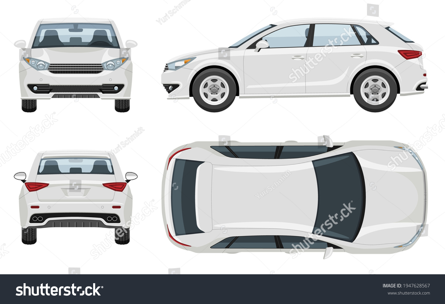Suv Car Vector Template Simple Colors Stock Vector (Royalty Free ...