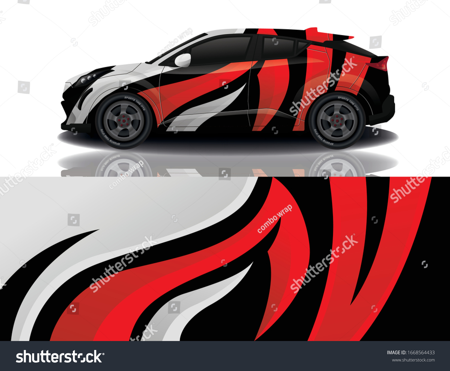 Suv Car Wrapping Decal Design Stock Vector (Royalty Free) 1668564433