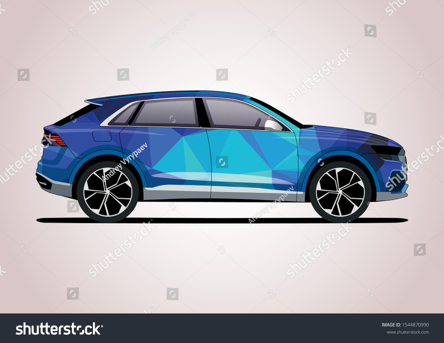 Suv Polygon Pattern Side View Audi Stock Vector (Royalty Free ...