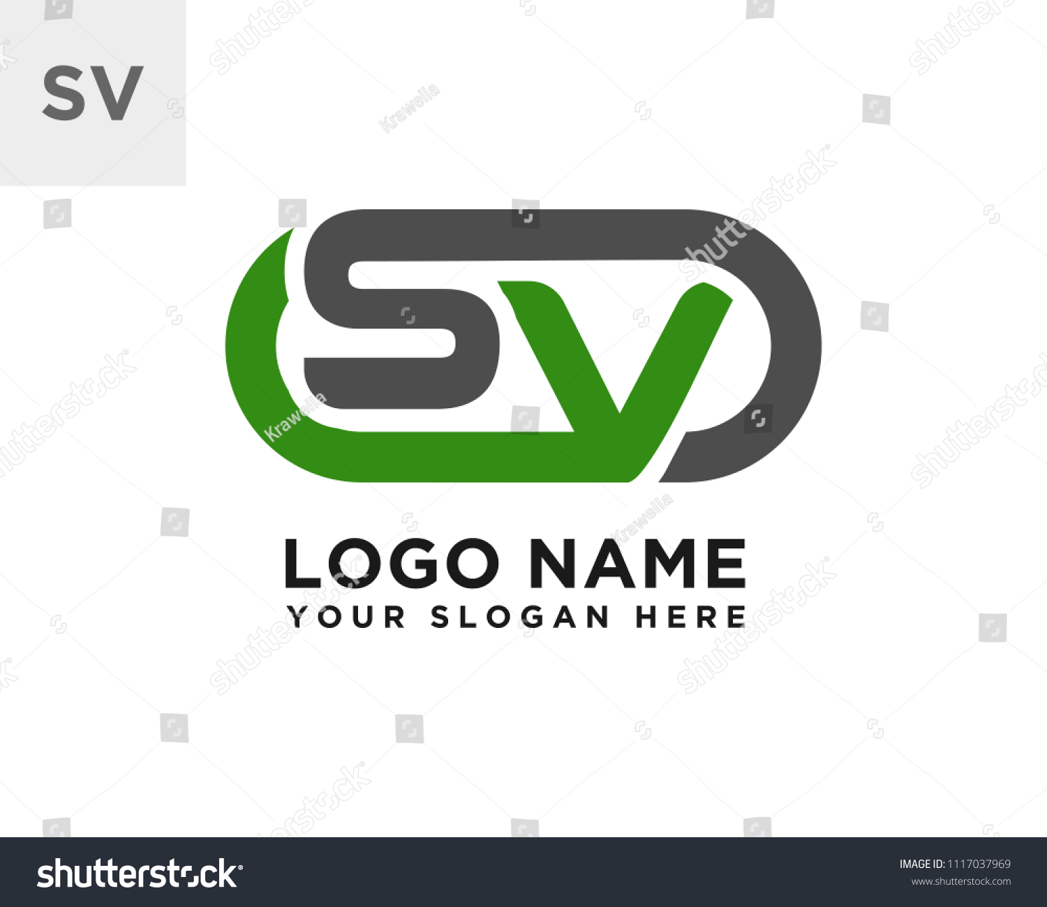Sv Initial Logo Template Vexctor Stock Vector (Royalty Free) 1117037969