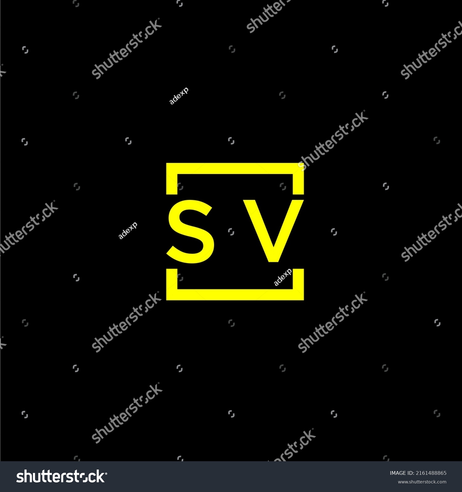 Sv Initial Monogram Logo Square Style Stock Vector (Royalty Free ...