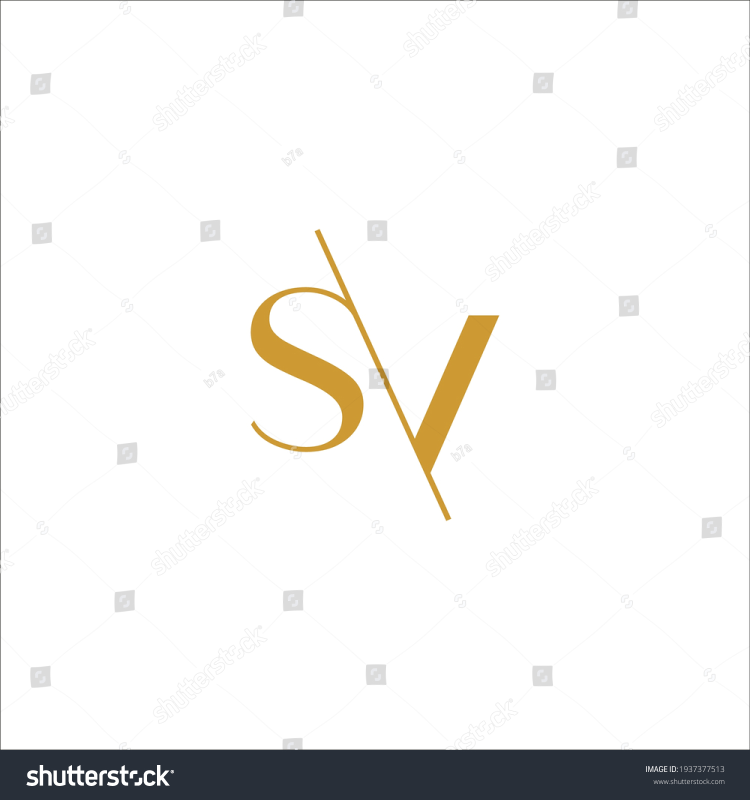 Sv Logo Design Vector Sign Stock Vector (Royalty Free) 1937377513 ...