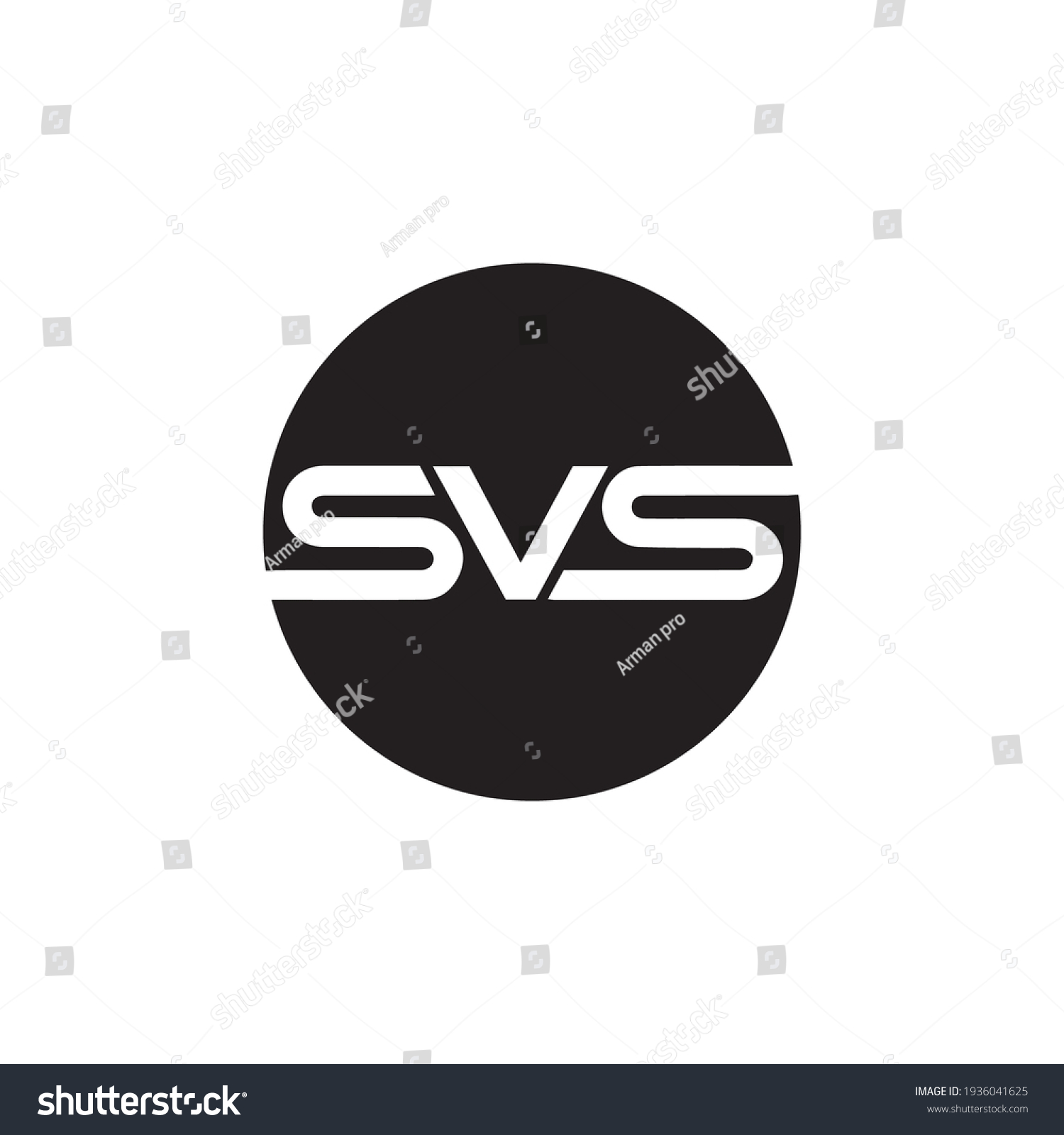 Svs Monogram Circle Letter Logo Design Stock Vector (Royalty Free ...