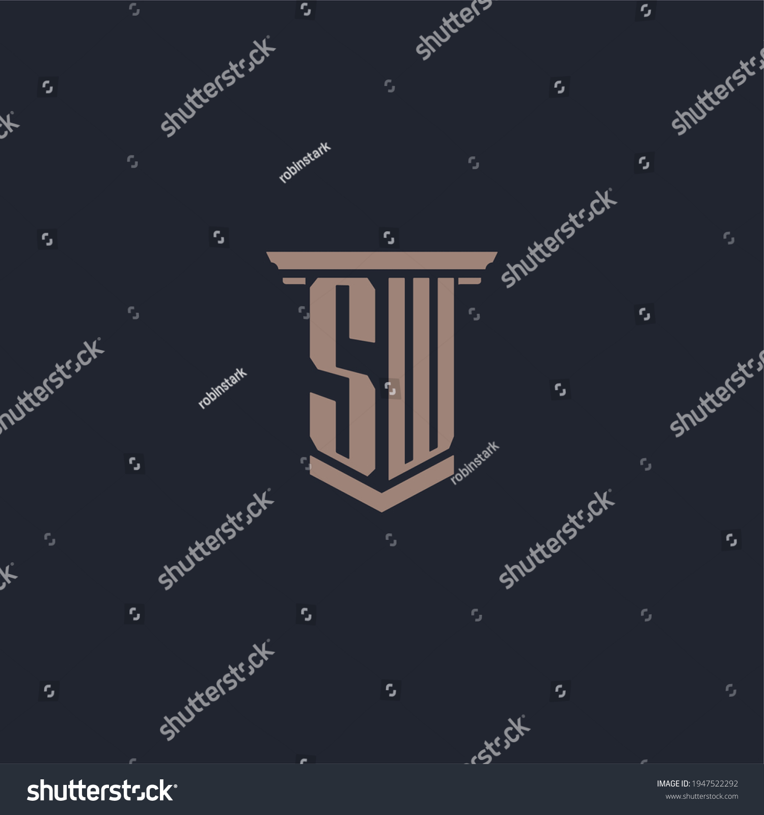 Sw Initial Monogram Logo Pillar Style Stock Vector (Royalty Free ...