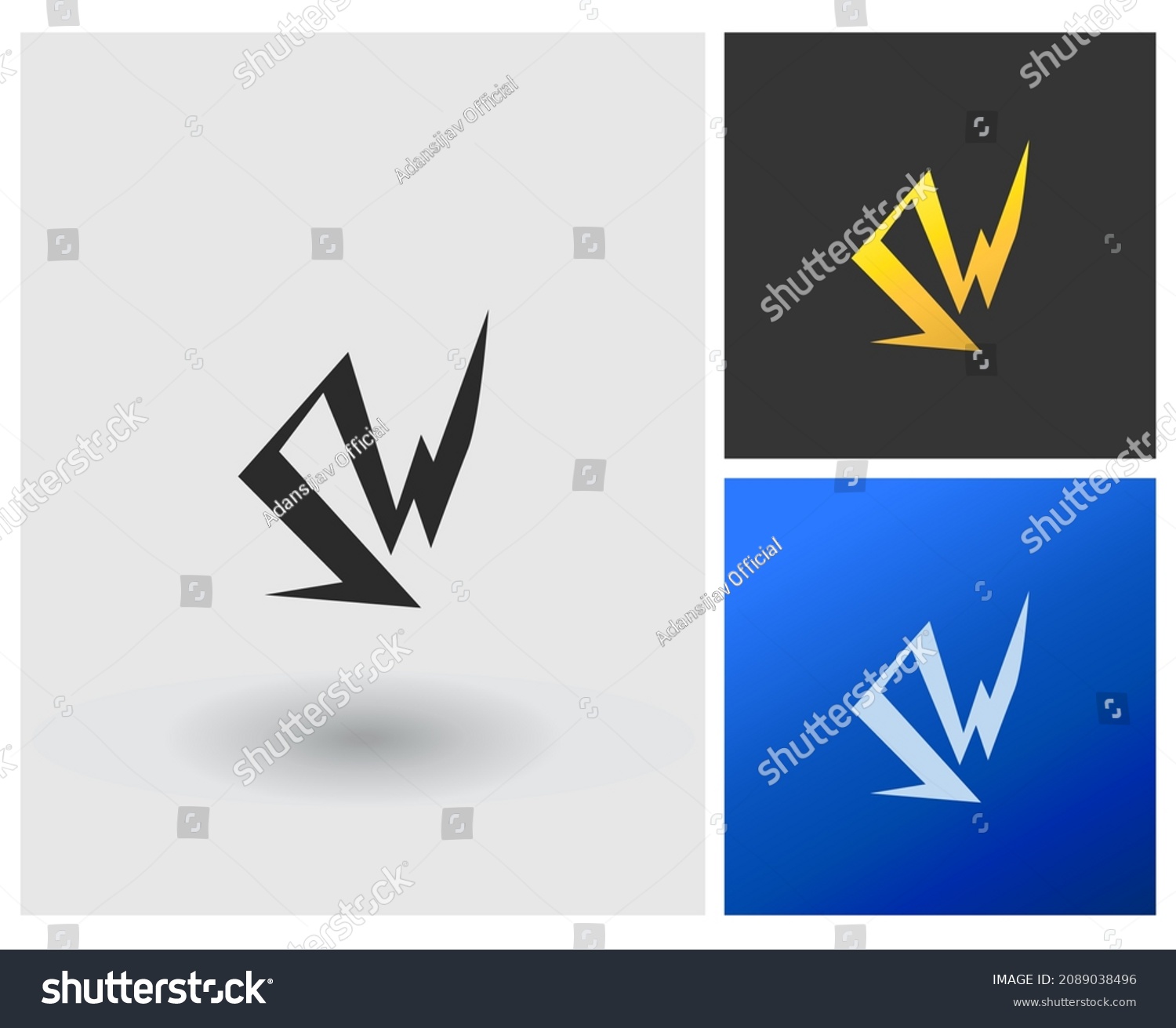 Sw Letter Shape Logo Monogram Concept Stock Vector (Royalty Free ...