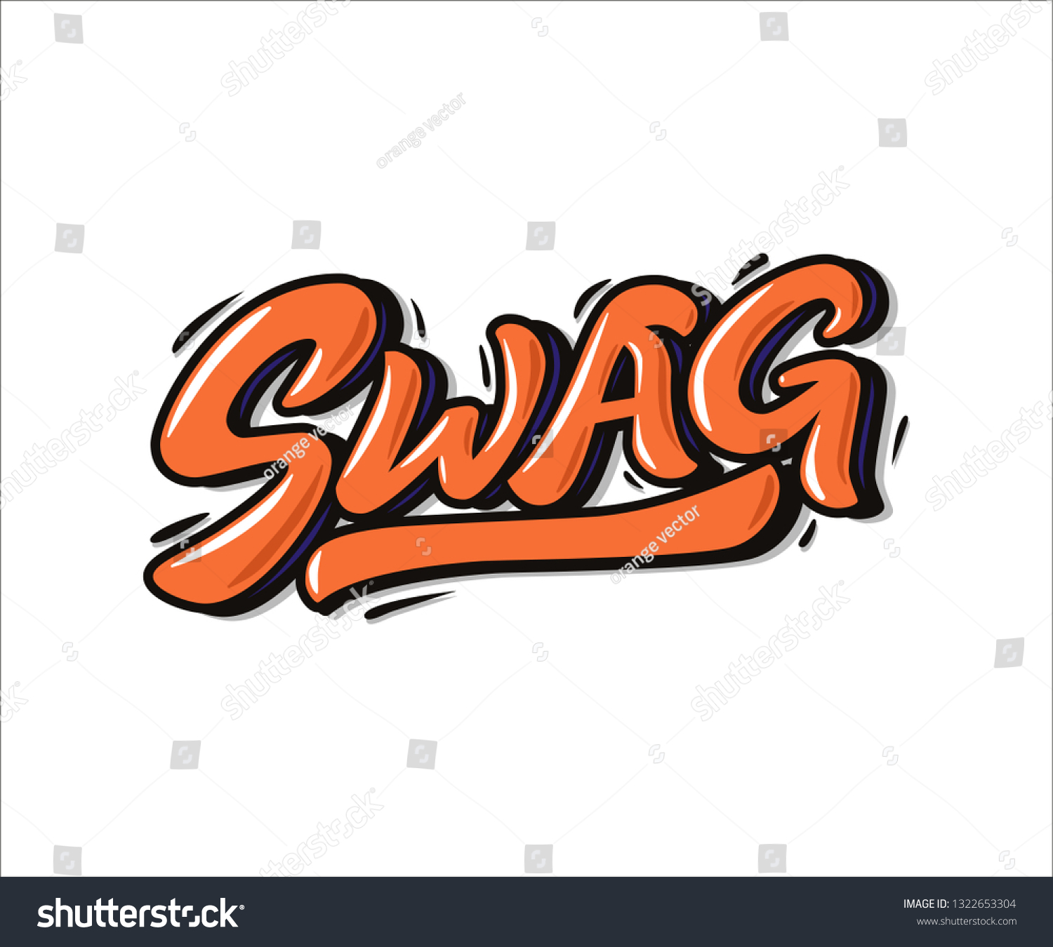 Swag Brush Lettering Vector Illustration Vector Stock Vector (Royalty ...