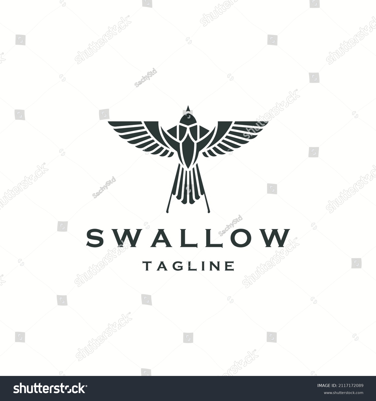 Swallow Bird Logo Icon Design Template Stock Vector (Royalty Free ...