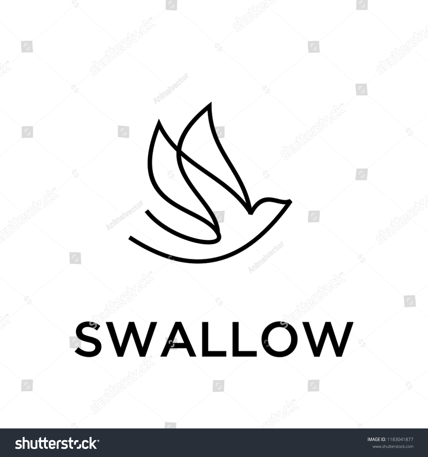 Swallow Bird Logo Icon Designs Vector Stock Vector (Royalty Free ...