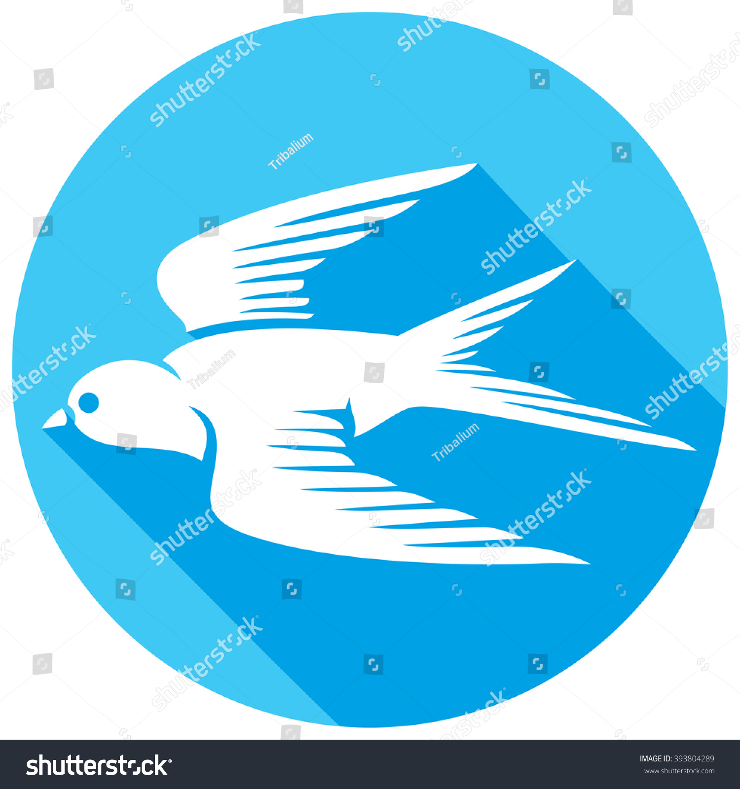 Swallow Flat Icon Stock Vector (Royalty Free) 393804289