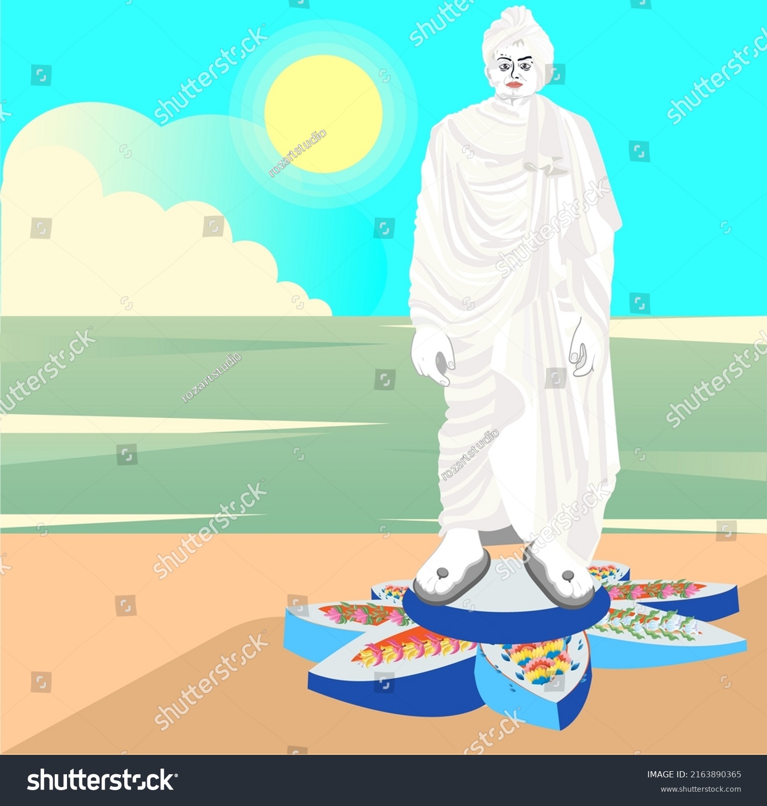 Swami Vivekananda Statue Vector Illustration Stock Vector (Royalty Free ...