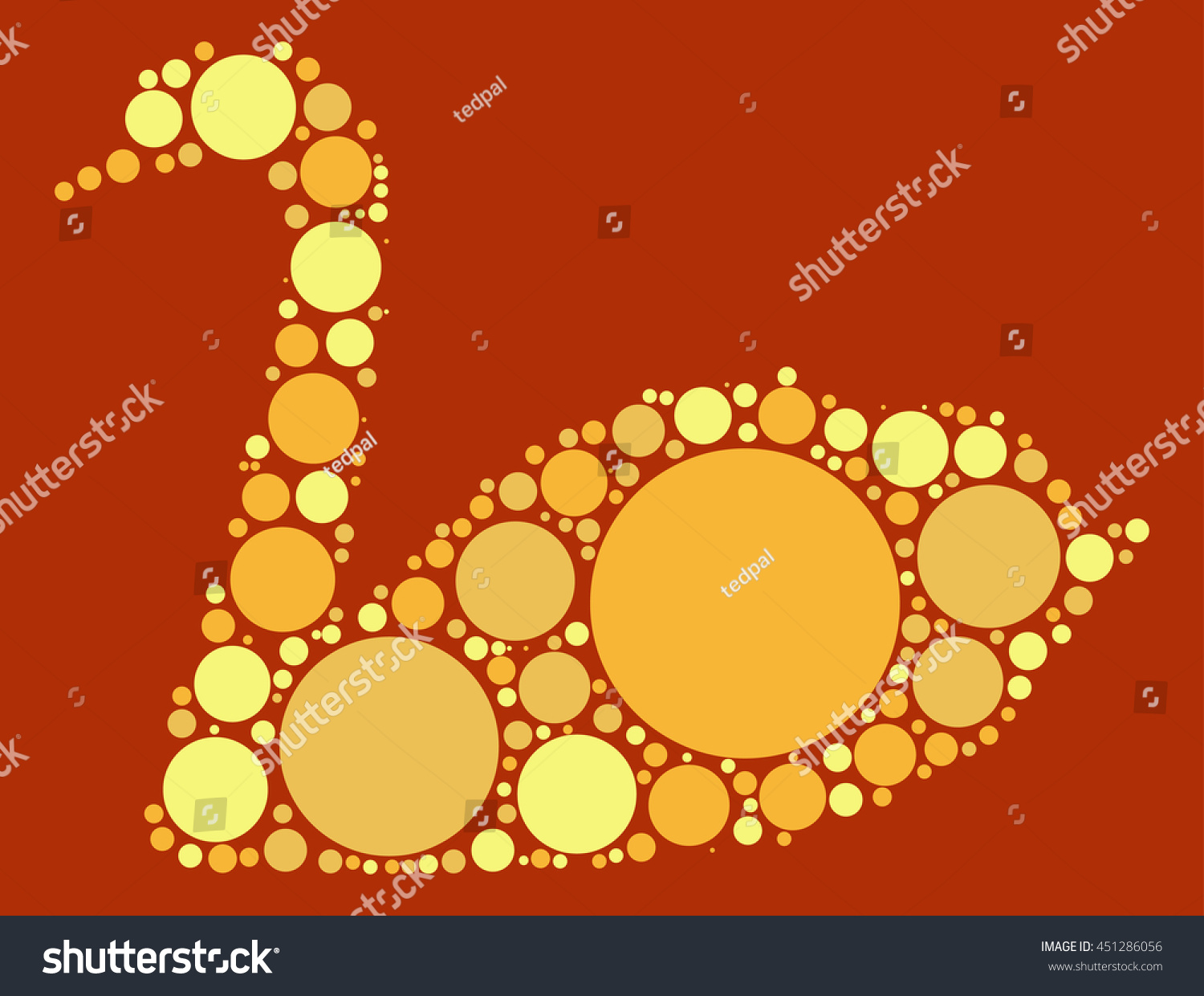 Swan Shape Vector Design By Color Stock Vector (Royalty Free) 451286056 ...