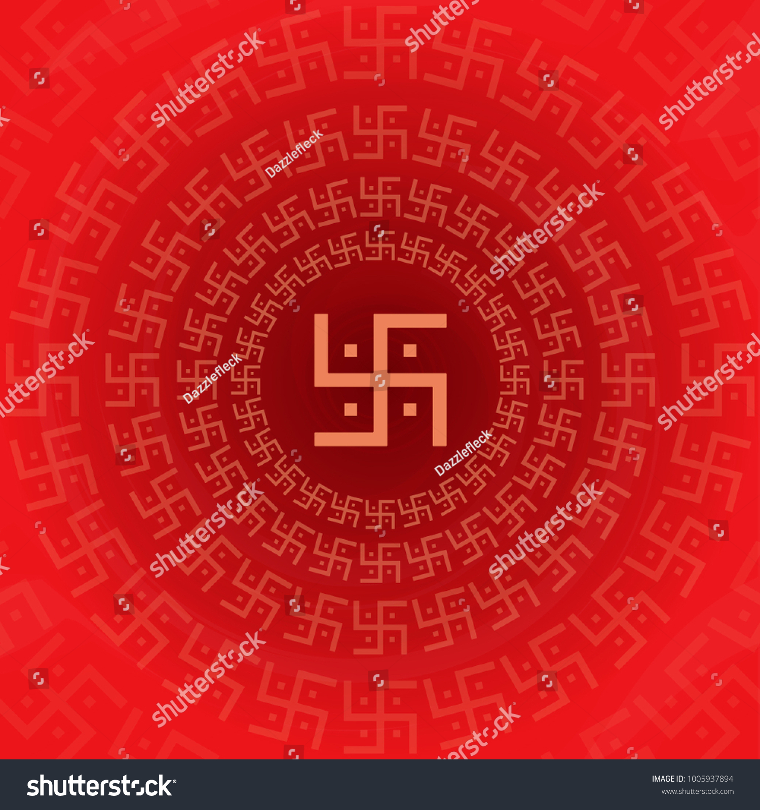 Vektor Stok Swastika Hinduism Symbol Pattern Background Vector (Tanpa ...