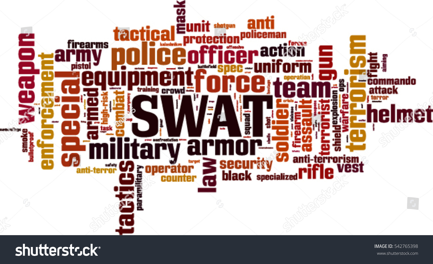 Swat Word Cloud Concept Vector Illustration: vector de stock (libre de ...