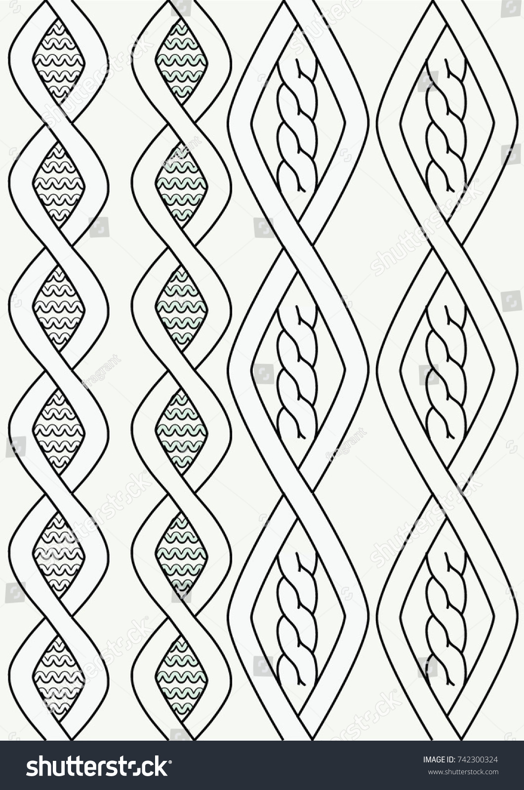 Sweater Cable Hourglass Stock Vector (Royalty Free) 742300324
