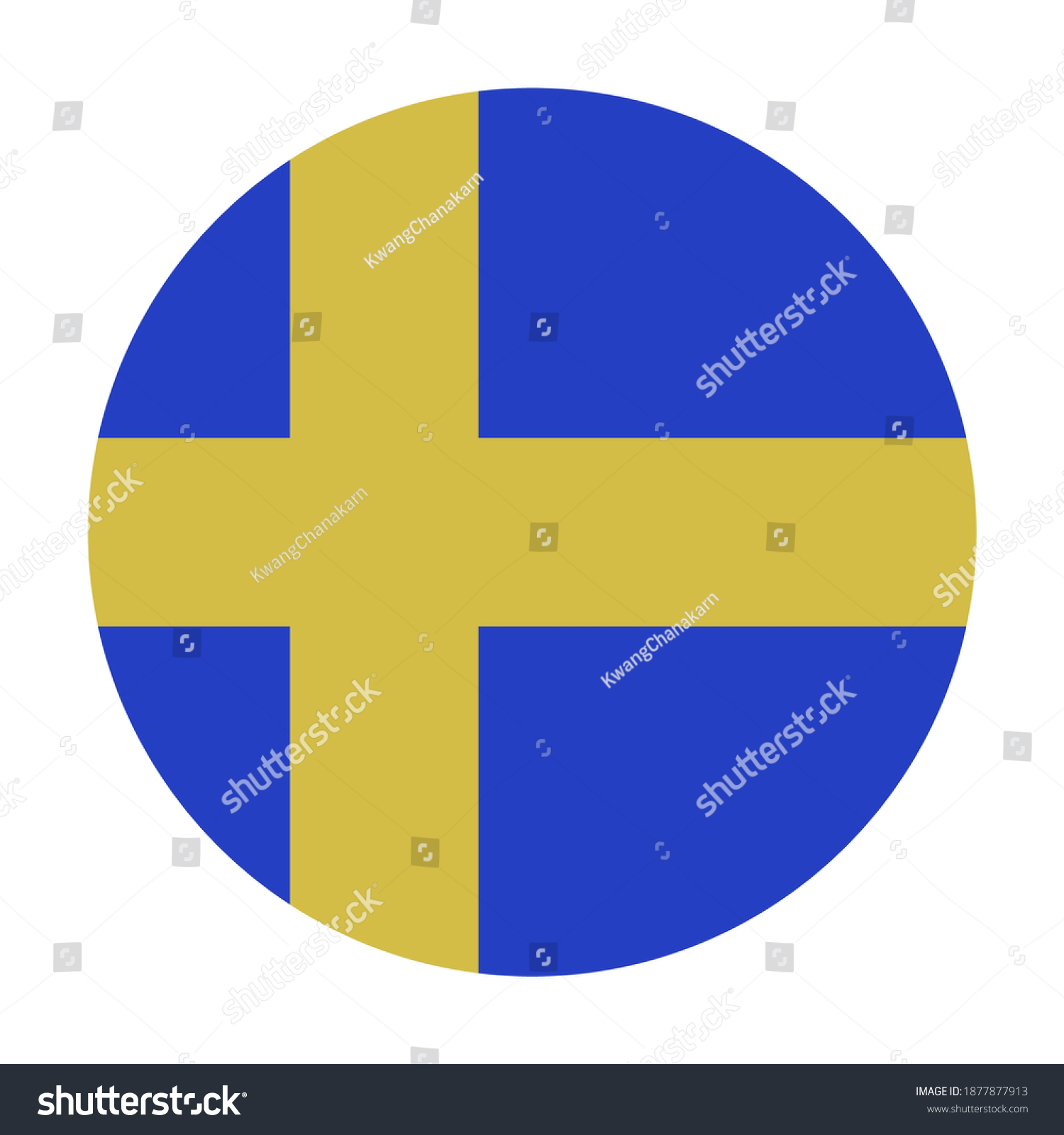 Sweden Flag Circle On White Background Stock Vector (Royalty Free ...