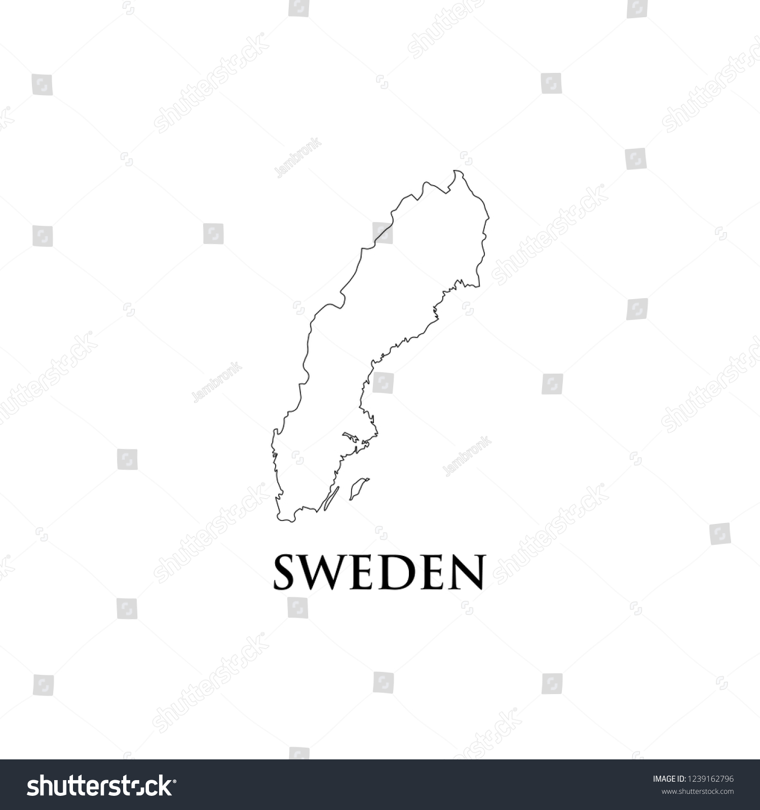 Sweden Map Icon Vector Stock Vector (Royalty Free) 1239162796
