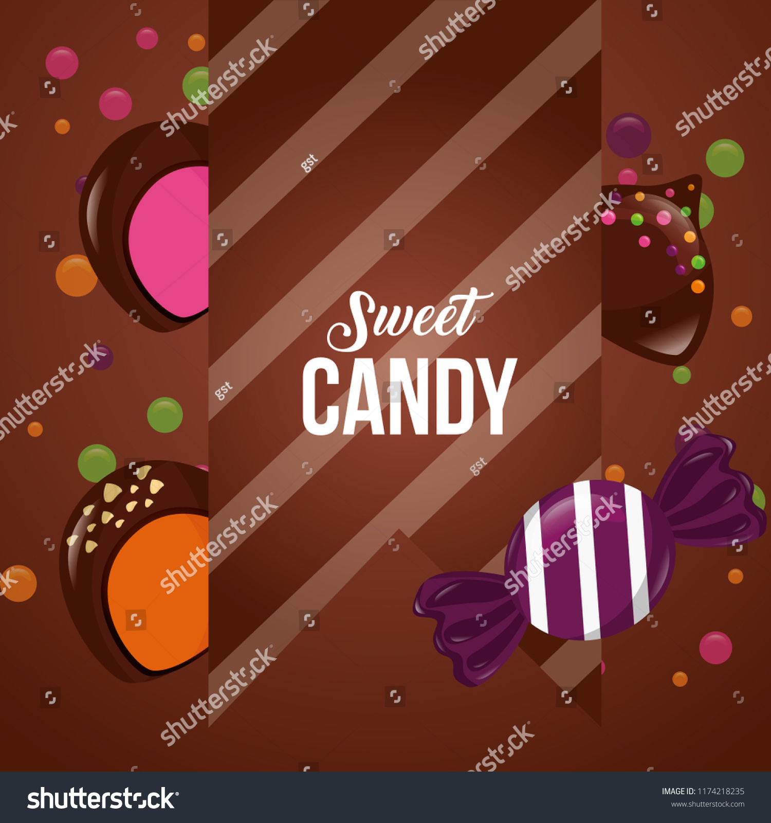 Sweet Candy Concept Stock Vector (Royalty Free) 1174218235 | Shutterstock