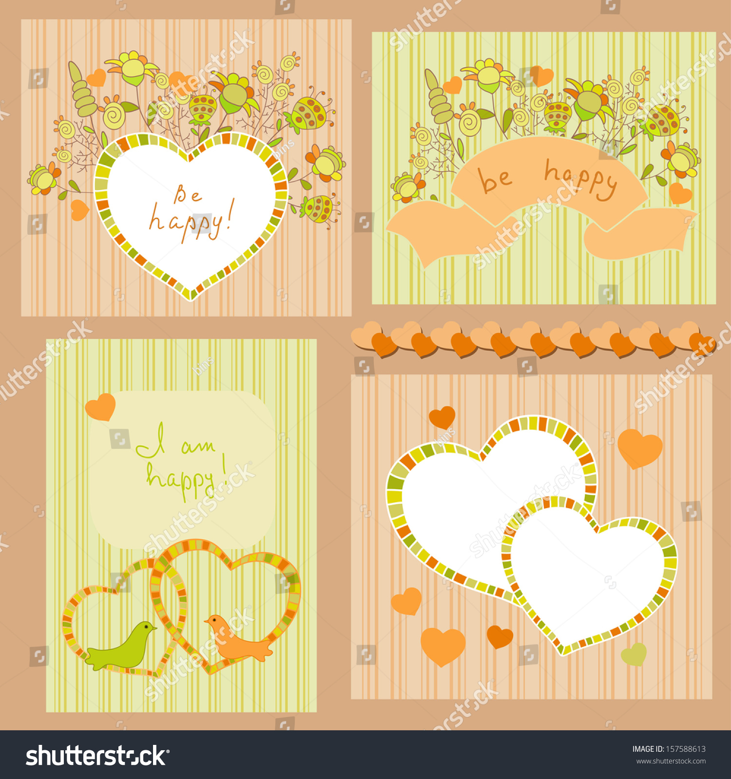 Sweet Cards Stock Vector (Royalty Free) 157588613