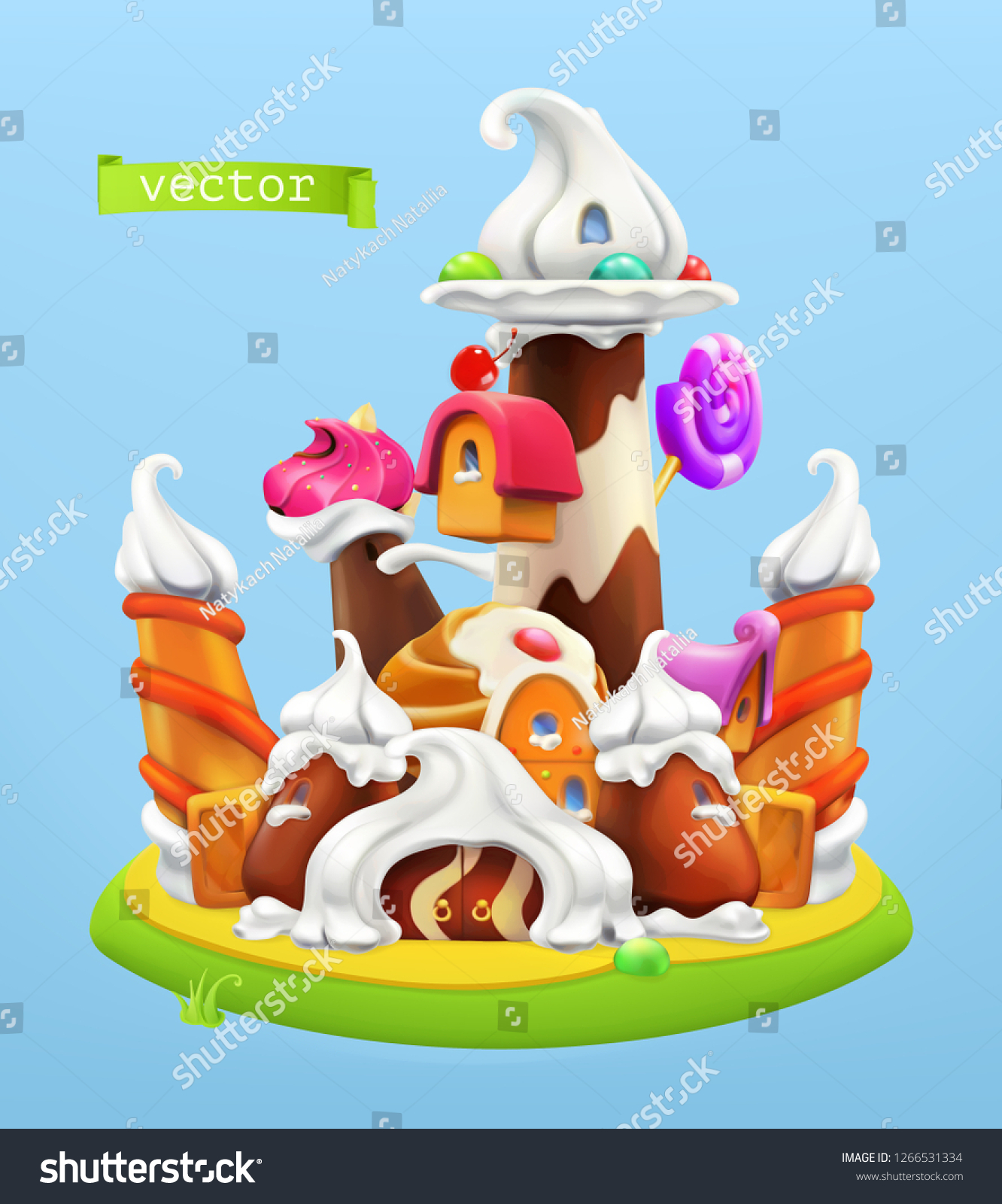 Sweet Castle 3d Vector Icon Stock Vector (Royalty Free) 1266531334 ...