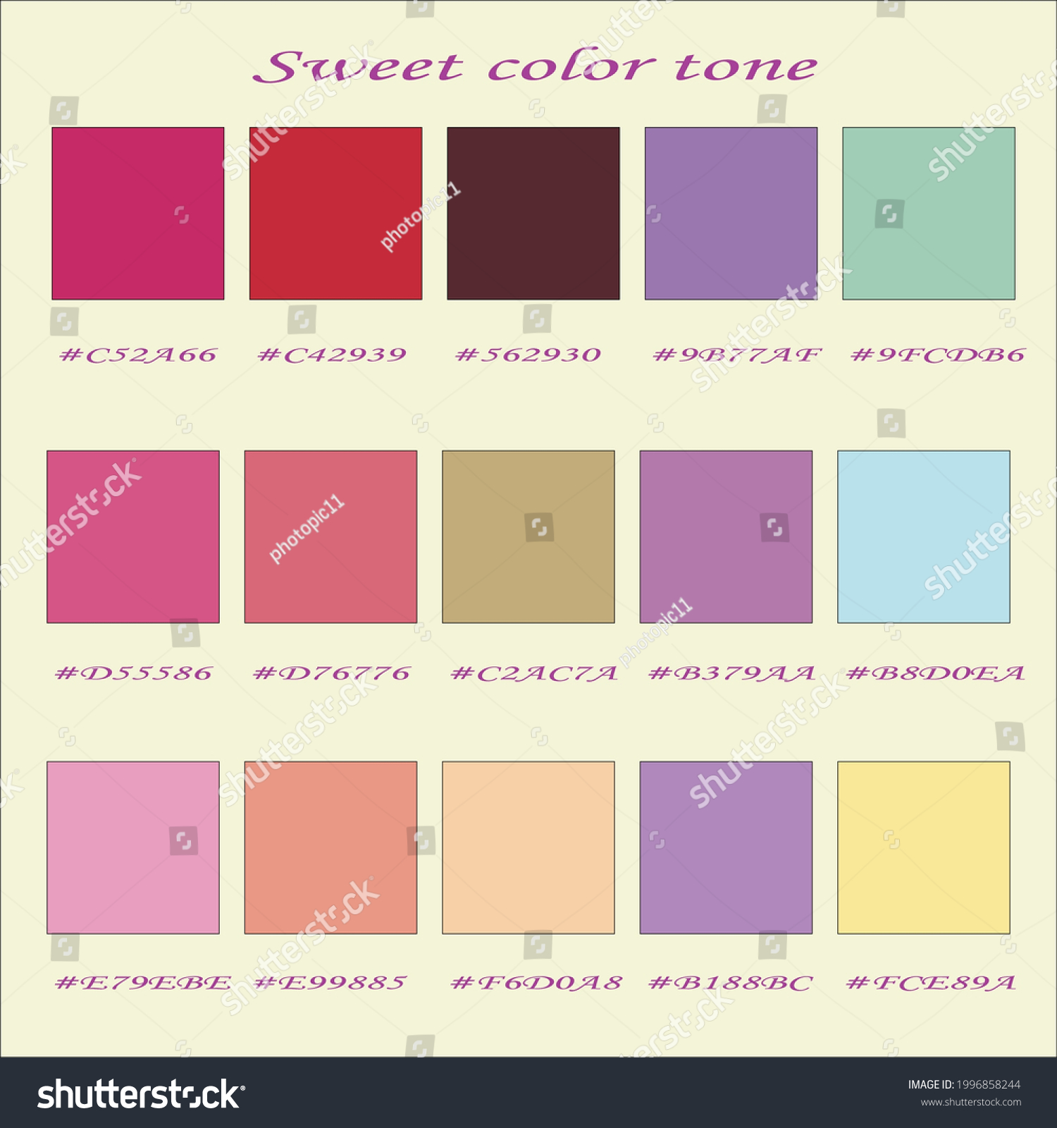 Sweet Color Tone Code Vector Illustration Stock Vector (Royalty Free ...
