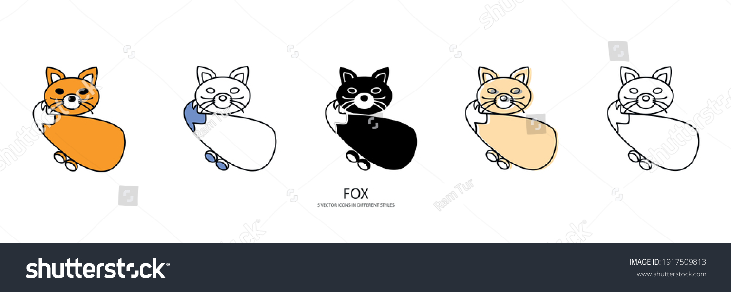 Sweet Fox Vector Type Icon Stock Vector (Royalty Free) 1917509813