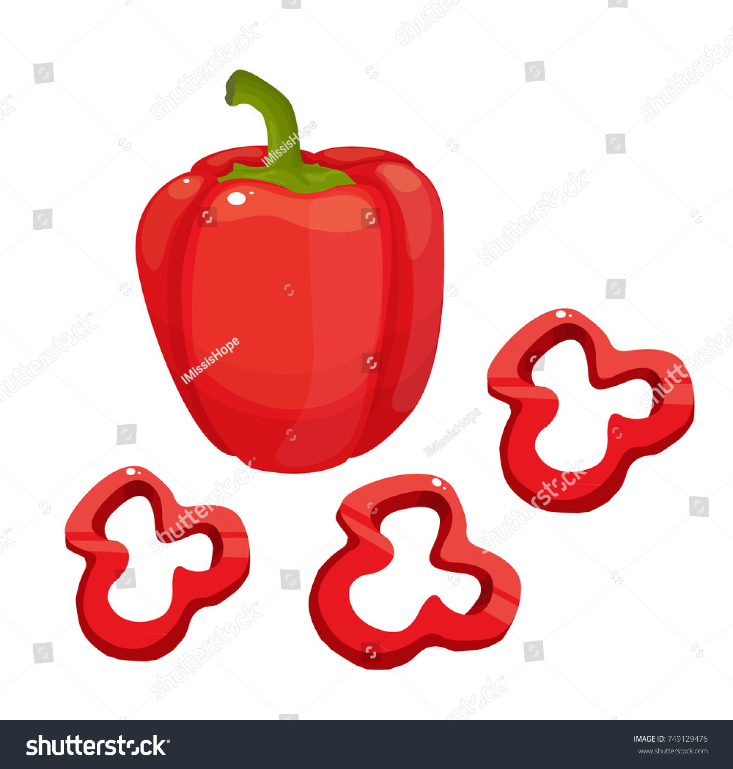 Sweet Pepper Vector Illustration Stock Vector (Royalty Free) 749129476 ...