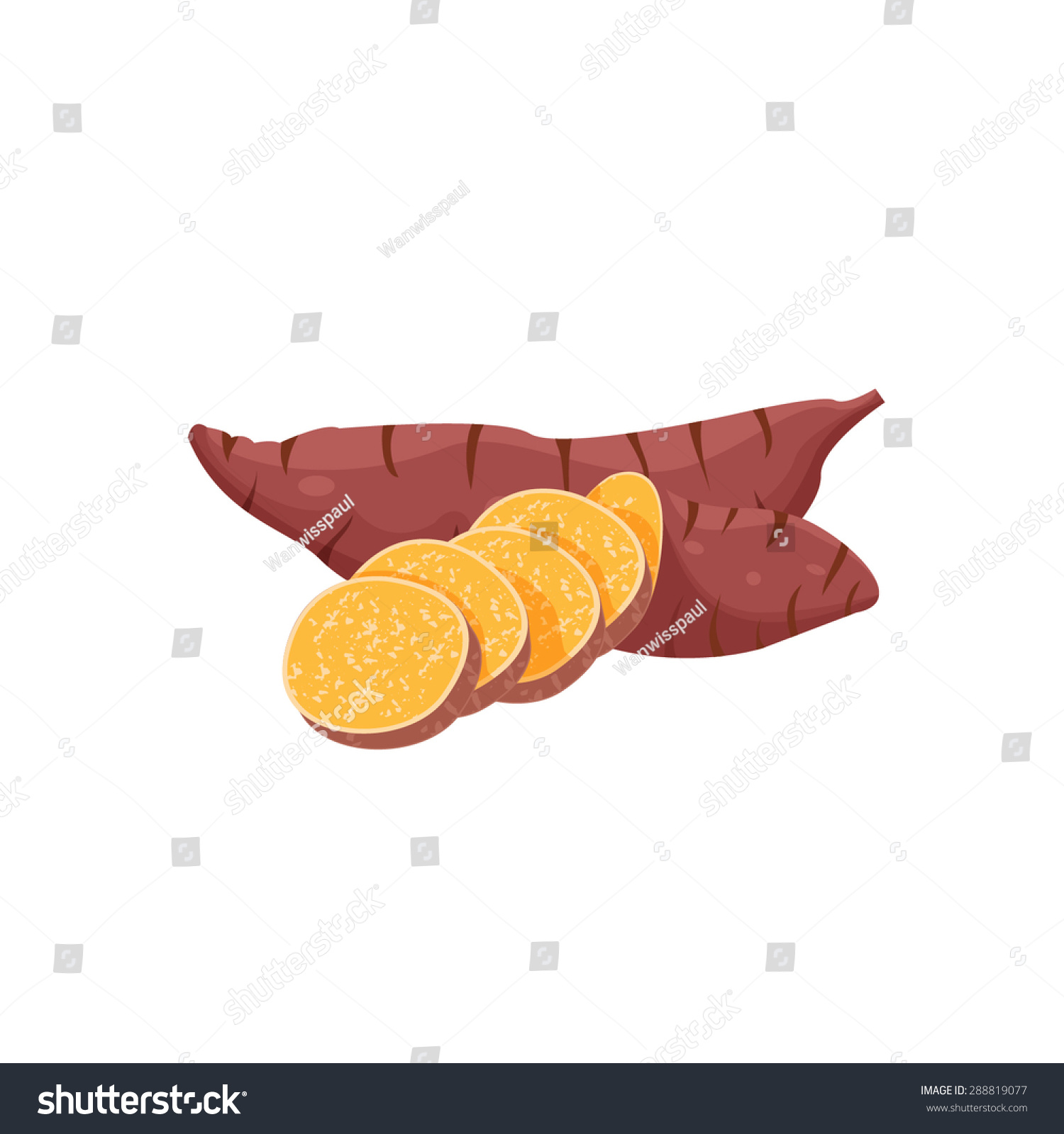 Sweet Potato Design Illustration Vector Stock Vector (Royalty Free ...