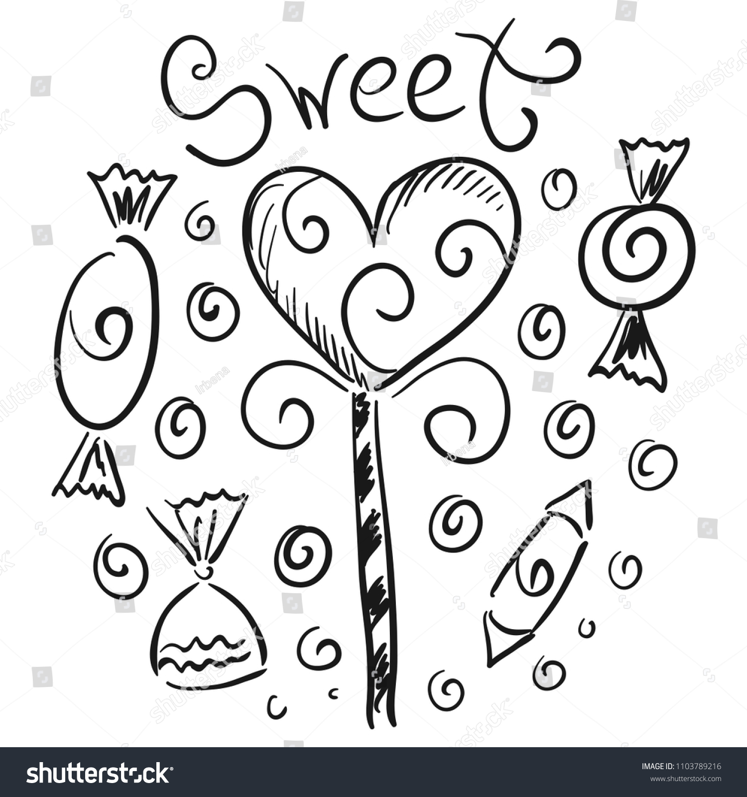 Sweet Sketch Vector Illustration Stock Vector (Royalty Free) 1103789216