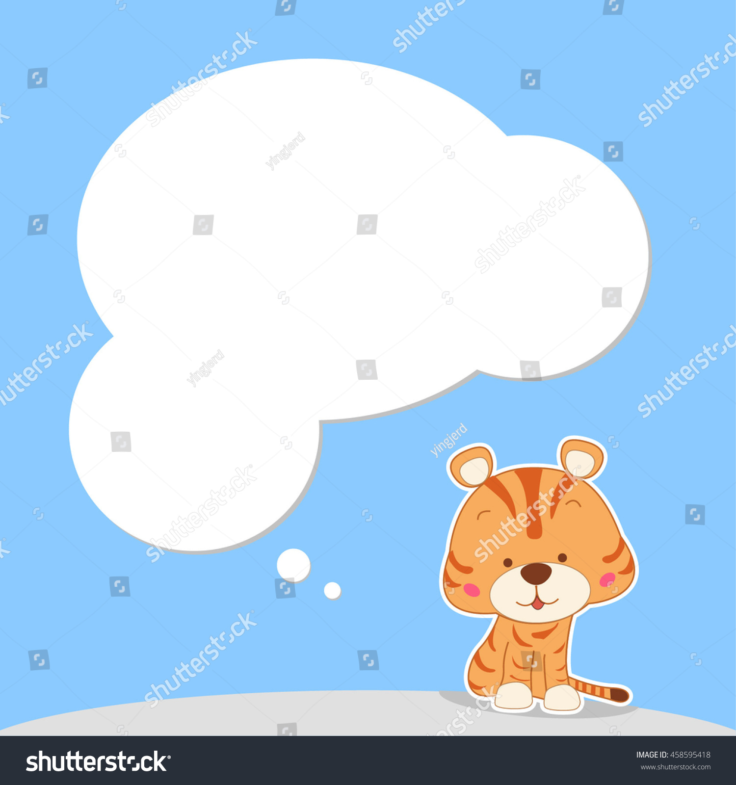 Sweet Tiger Speech Bubble Stock Vector (Royalty Free) 458595418