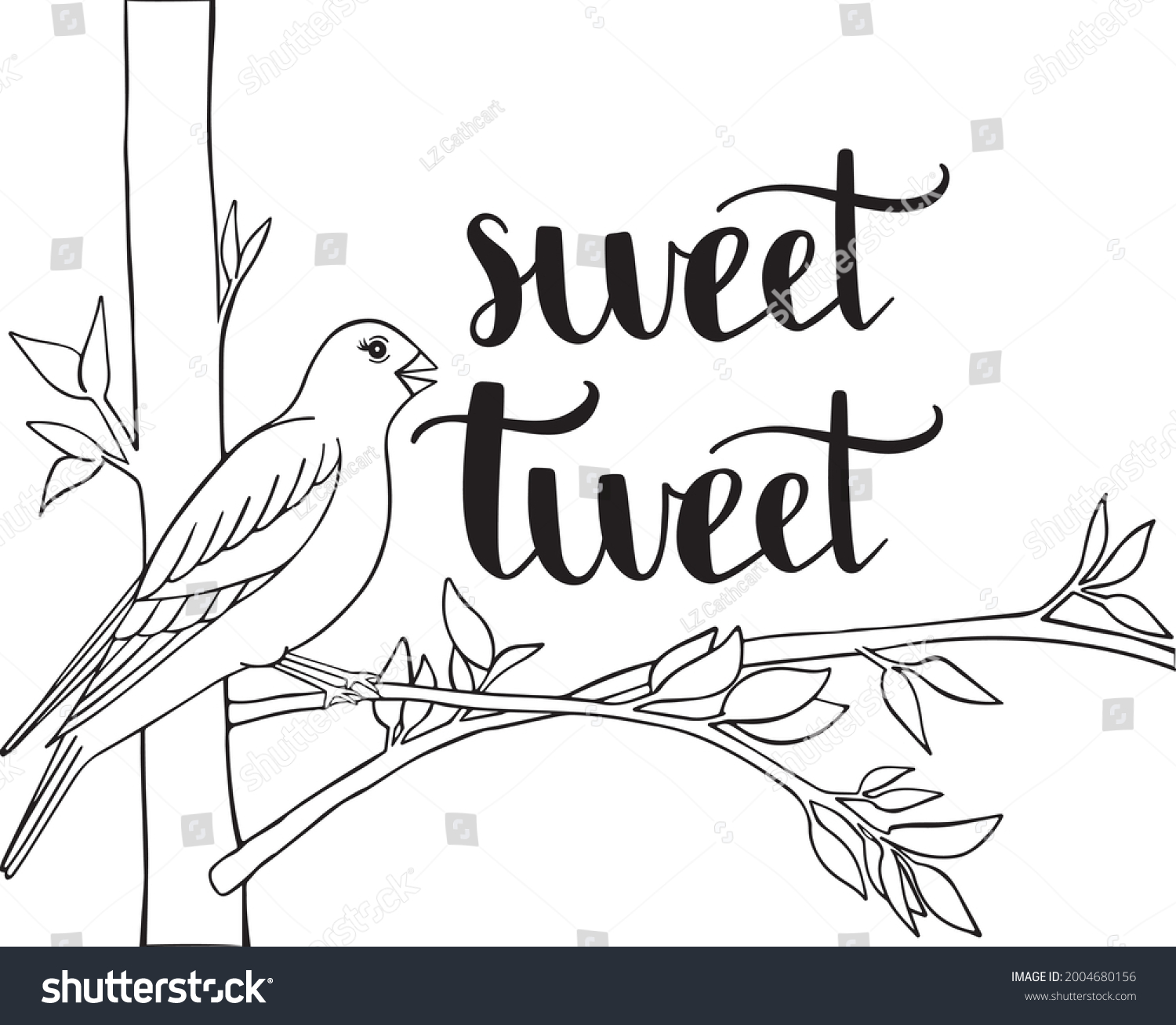 Sweet Tweet Quote Bird Vector Stock Vector (Royalty Free) 2004680156 ...