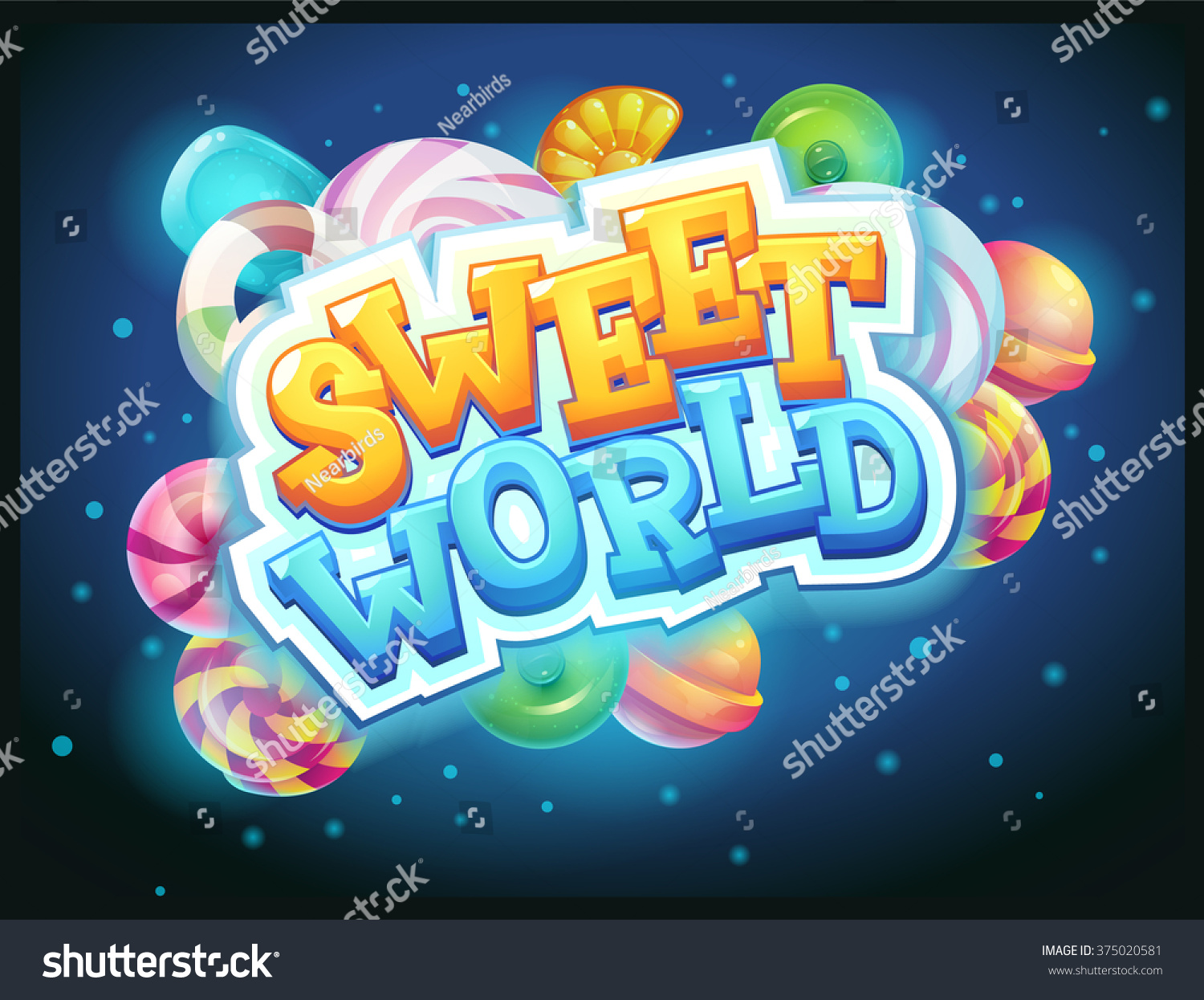 Sweet World Game User Interface Gui Stock Vector (Royalty Free) 375020581