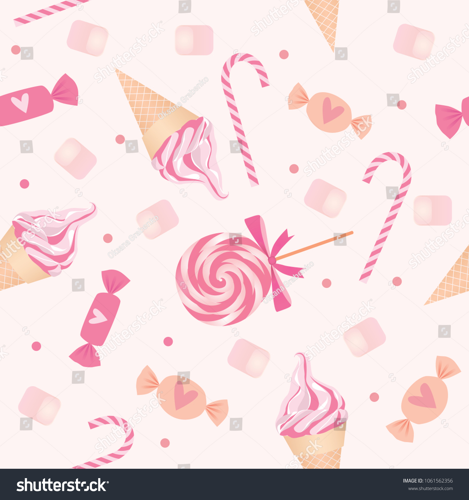 Sweet Wrapping Paper Texture Stock Vector (Royalty Free) 1061562356