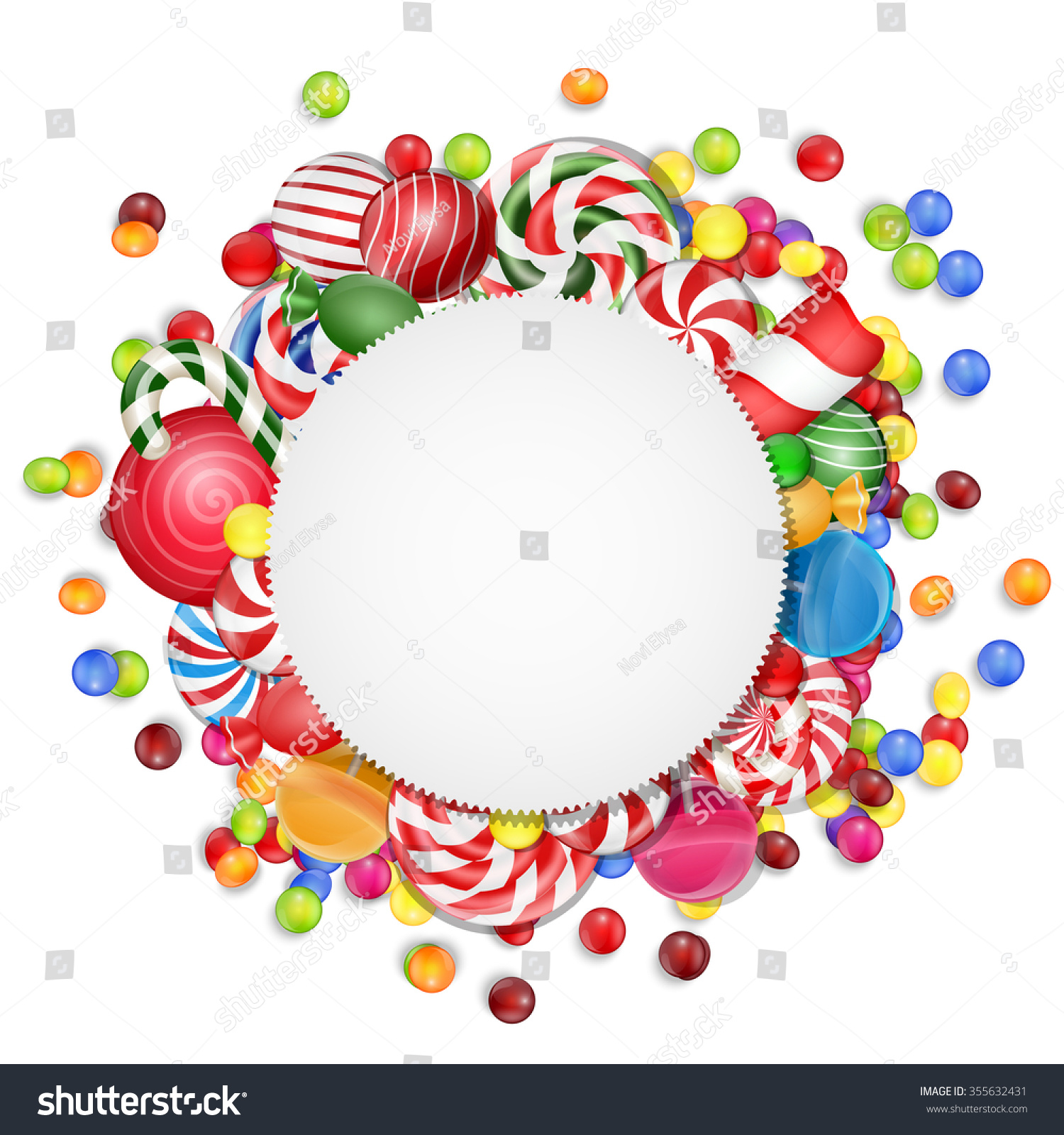 Sweets Background Frame Candiesvector Stock Vector 355632431 - Shutterstock