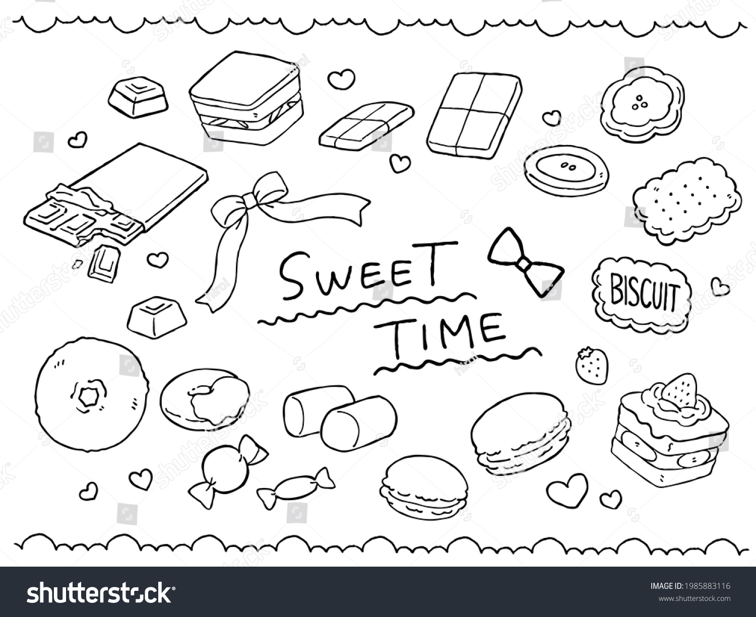 Sweets Graffiti Set On White Background Stock Vector (Royalty Free ...