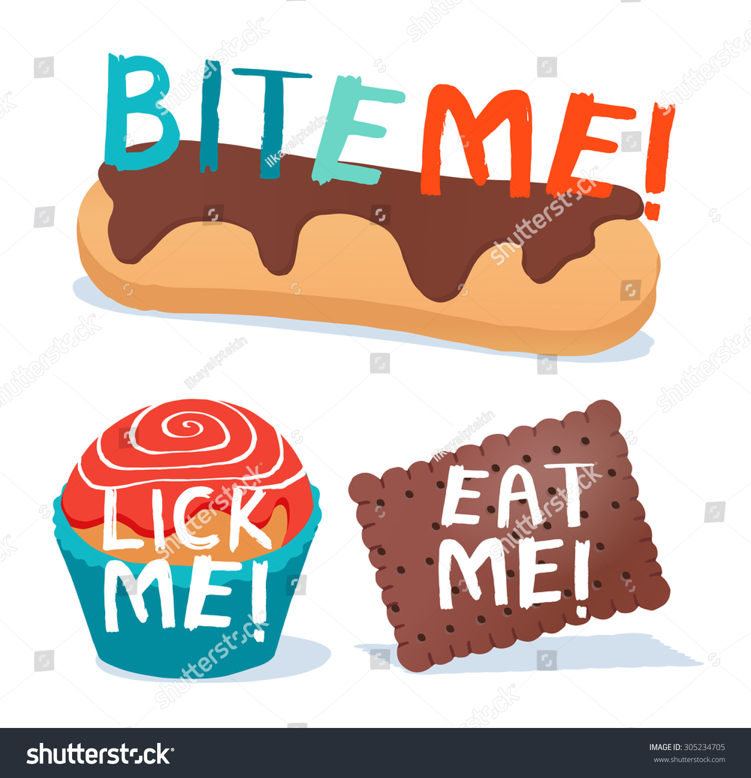 Sweets Illustrations Funny Messages Eps Stock Vector (Royalty Free ...